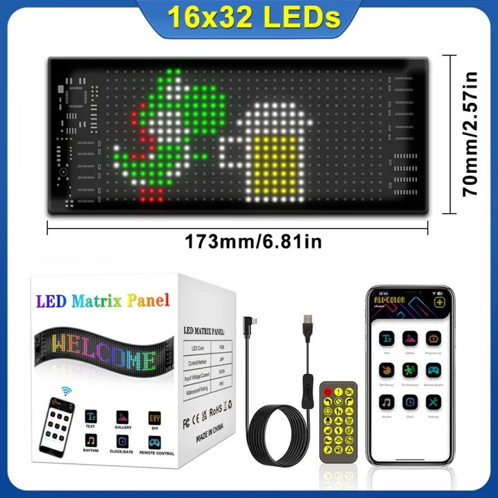 Custom Animation RGB LED Matrix Pixel Panel 5V | App & Remote Control ...